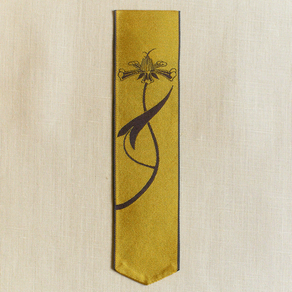 Beardsley Lily Silk Bookmark, Gold : by Papilionaceous